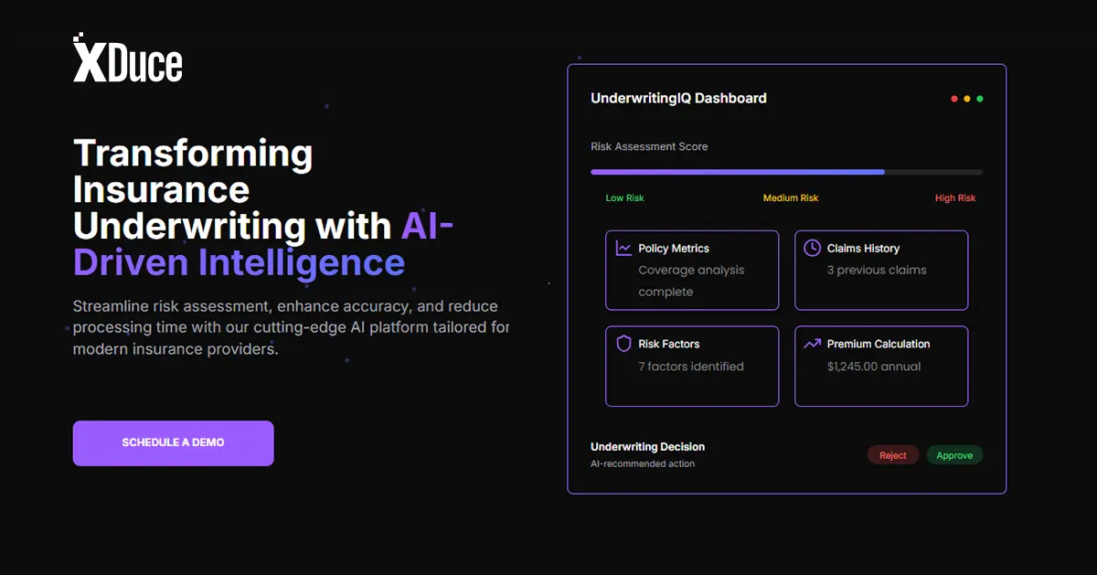 AI-Powered Insurance Underwriting - XDuce Intelligent Platform